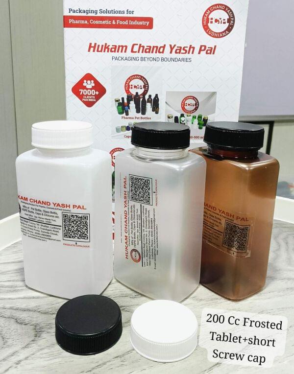 200 CC FROSTED TABLET WITH SHORT SCREW CAP | HUKAM CHAND YASH PAL