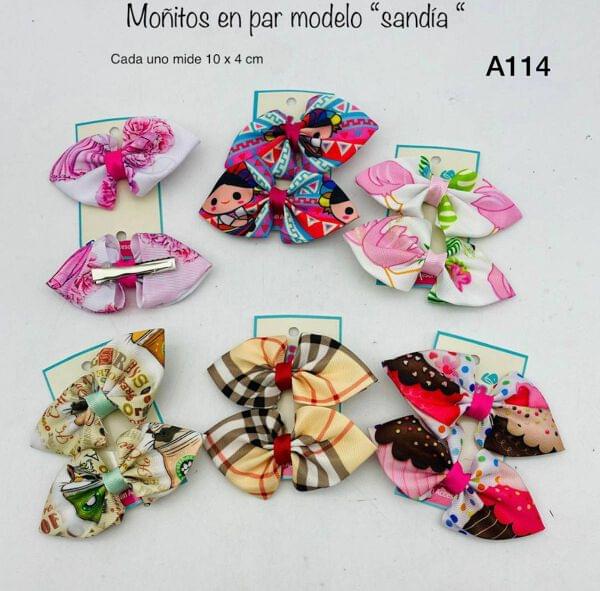 Moñitos en par modelo sandia | Nin Accesorios