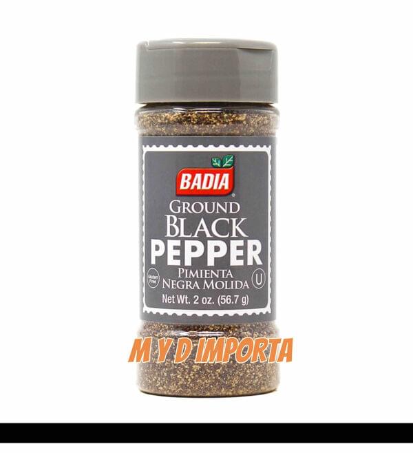 BADIA PIMIENTA NEGRA MOLIDA 8X2 ONZ | M & D IMPORT S. DE R.L