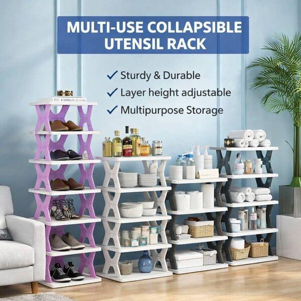 Creative 4 Layer Foldable Multitasking Shoe Rack | JAI AMBEY ( ESTIMATE ...