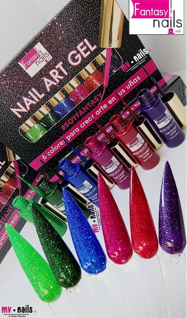 GAMA NAIL ART GEL FANTASY SHINE C/6 COLORES | MV NAILS DISTRIBUIDORA