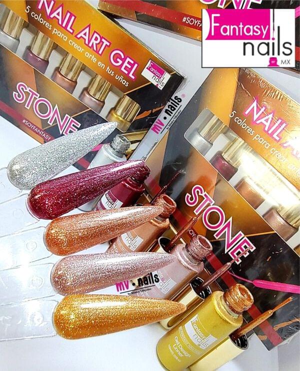 COLECCION NAIL ART GEL FANTASY STONE C/5 COLORES | LMV NAILS DISTRIBUIDORA