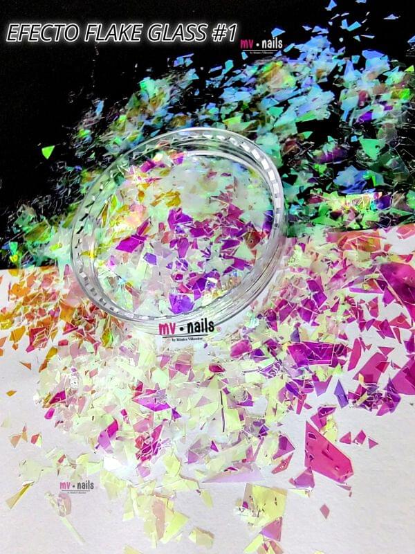 EFECTO FLAKE GLASS #1 | MV NAILS DISTRIBUIDORA