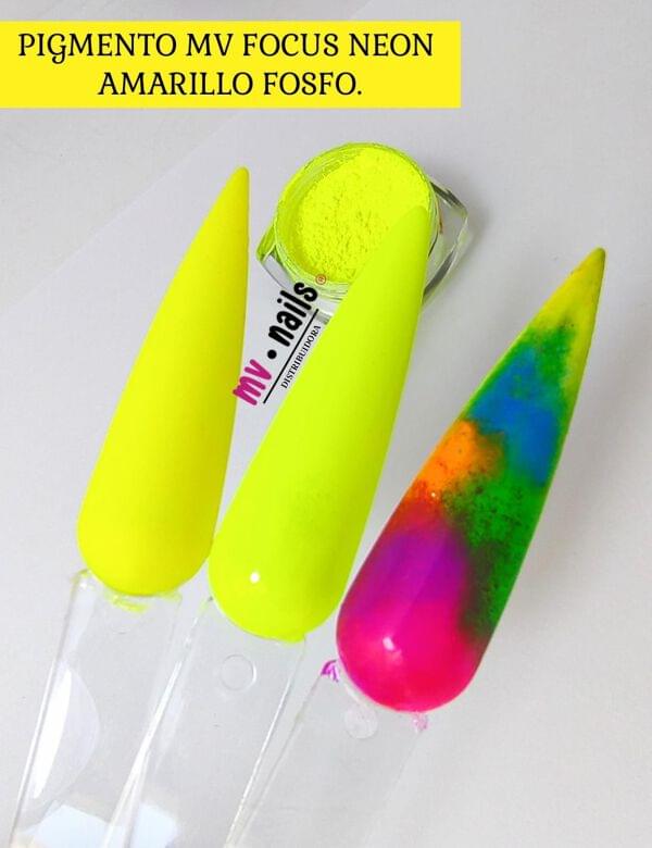 PIGMENTO MV FOCUS NEON AMARILLO FOSFO | LMV NAILS DISTRIBUIDORA