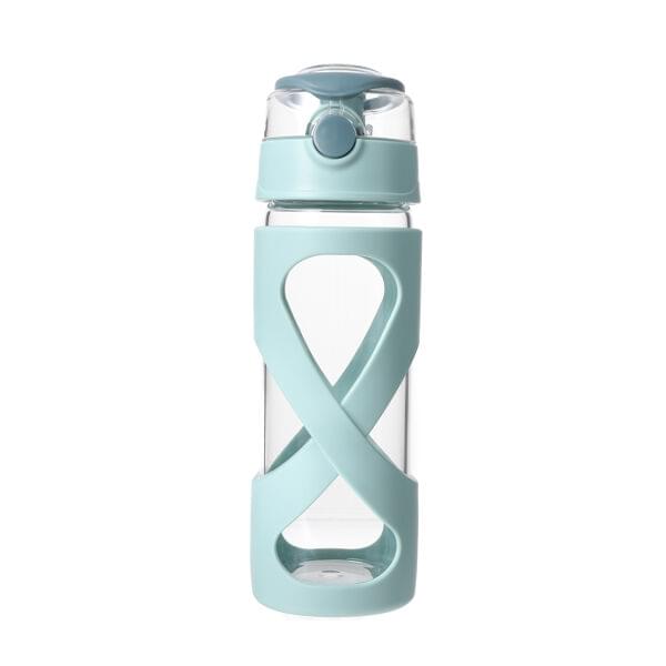 Hourglass Design High Borosilicate Glass Water Bottle (500mL)(Green ...