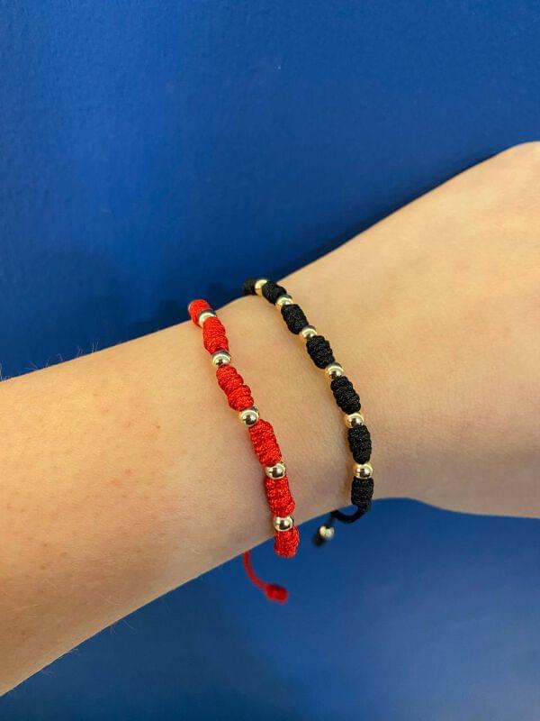 Manillas 7 nudos balin 4mm | Oro laminado 18k