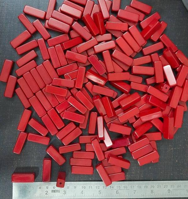 Resin Stone Rectangle Shape- 12 inch string | Regaliaz Traders