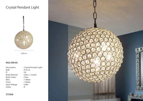 HA CRYSTAL PENDANT LIGHT | ATE LIGHTING STORE