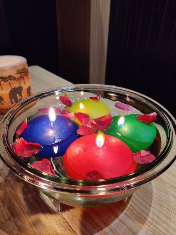 Big Multicolour Floating Nugget Candles (Set of 4pc)🕯️ | TwiiMart.in
