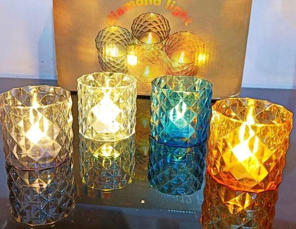 Multicolour Crystal LED Cup Light - (1 Piece) | TwiiMart.in