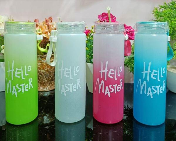 Hello Master Glass Water Bottle 👆🏻 | TwiiMart.in