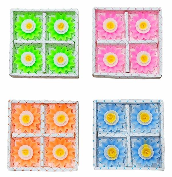 Flower Design Floating Candle (Pack of 4) ( Box Size: 6*6 Inch) 🌺 l ...