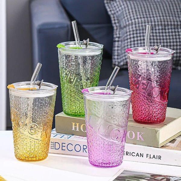 Multicolour Glass Mason Jar Sipper With Straw | TwiiMart.in