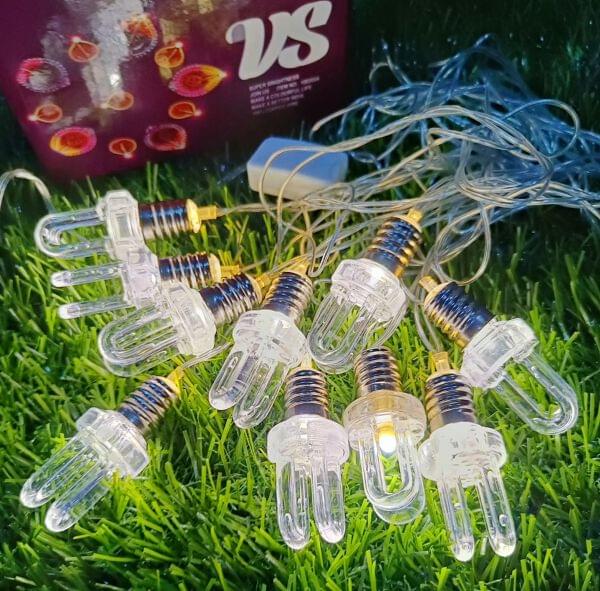 Big Holder Design Crystal Bulb String Light (10 Bulb) 💡 | TwiiMart.in