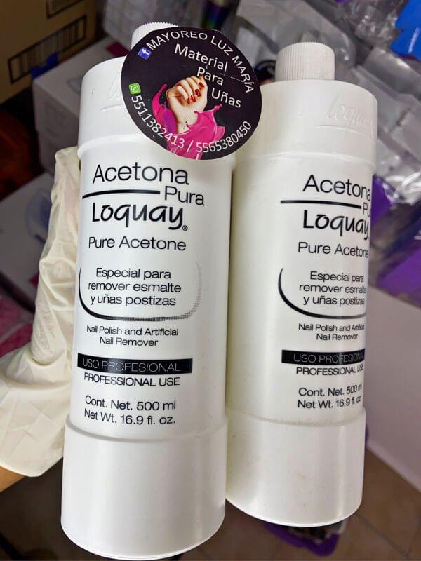 ACETONA PURA LOQUAY 500ML MAYOREO A PARTIR DE 3 PCS | Mayoreo Luz María