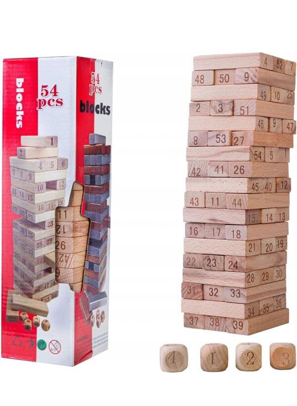 Jenga Blocks - 54 Wooden Blocks (3P6) | Wizplex