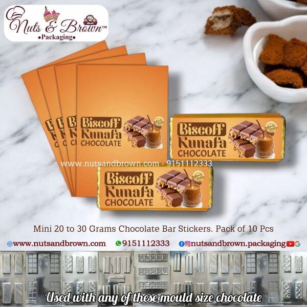 Kunafa Chocolate Stickers | Nuts And Brown (Packaging)