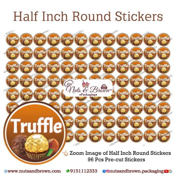 Half Inch Flavour Stickers | Nuts And Brown (Packaging)