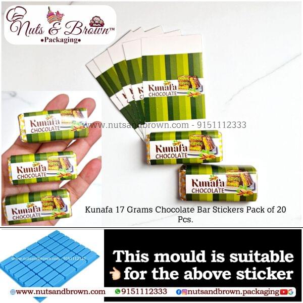 Kunafa Chocolate Stickers | Nuts And Brown (Packaging)