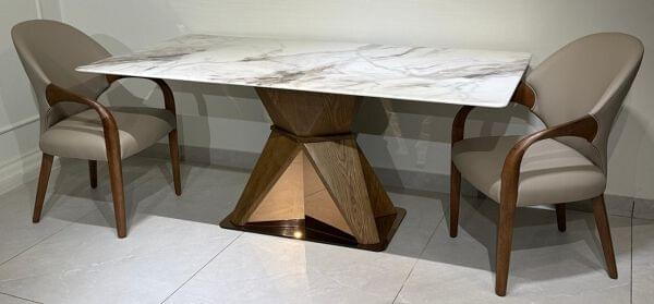MIDT-680 - 6 Seater Dining Table with 6 Chairs - Marble Top Size - 72 ...
