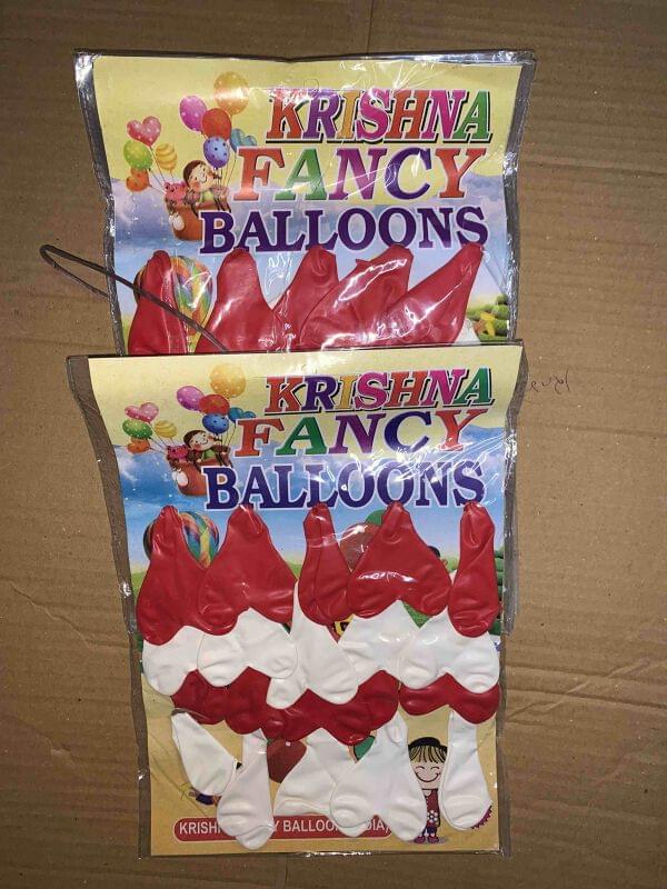 Dil Balloon R&W 20 Pcs (10 Pkts) | Krishna Toys