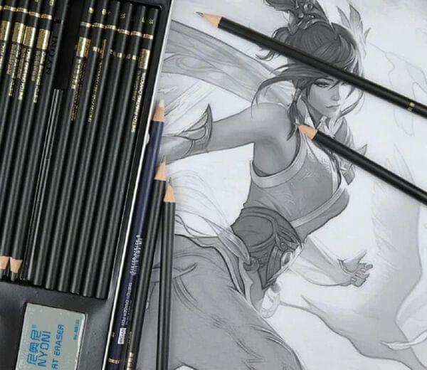 Professional Sketching & Drawing Art Tool Kit - Drawing Pencils ...