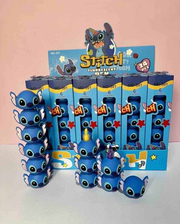 RESALTADOR LINEAL STITCH X5 COLORES | La tienda del Esfero Kawaii