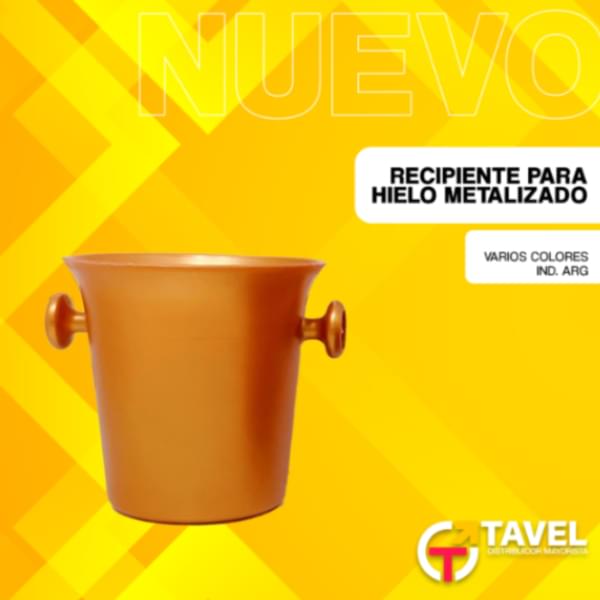 RECIPIENTE PARA HIELO METALIZADO | Tavel Distribuidor Mayorista