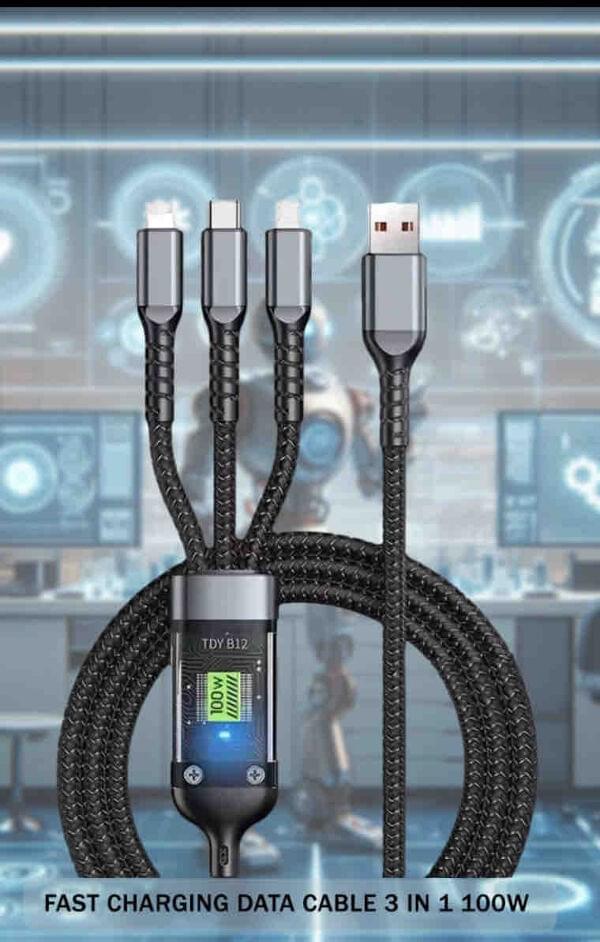 100w metal 3 in 1 cable display cable ( imported ) | Swastik accessories