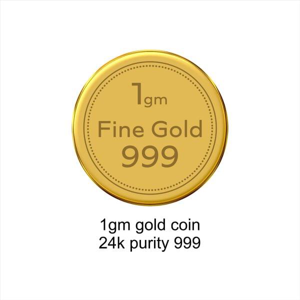 1 Gm Gold Coin 24K Purity 999 | KHIMJI JEWELLERS