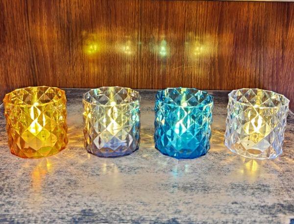 Fancy Glass Shape Led candle Multi Colours | Just buy India