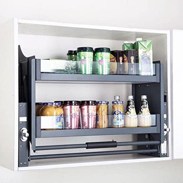 Avocetmobily Modular Kitchen Storage Rack Lift Basket Elevator Glass ...